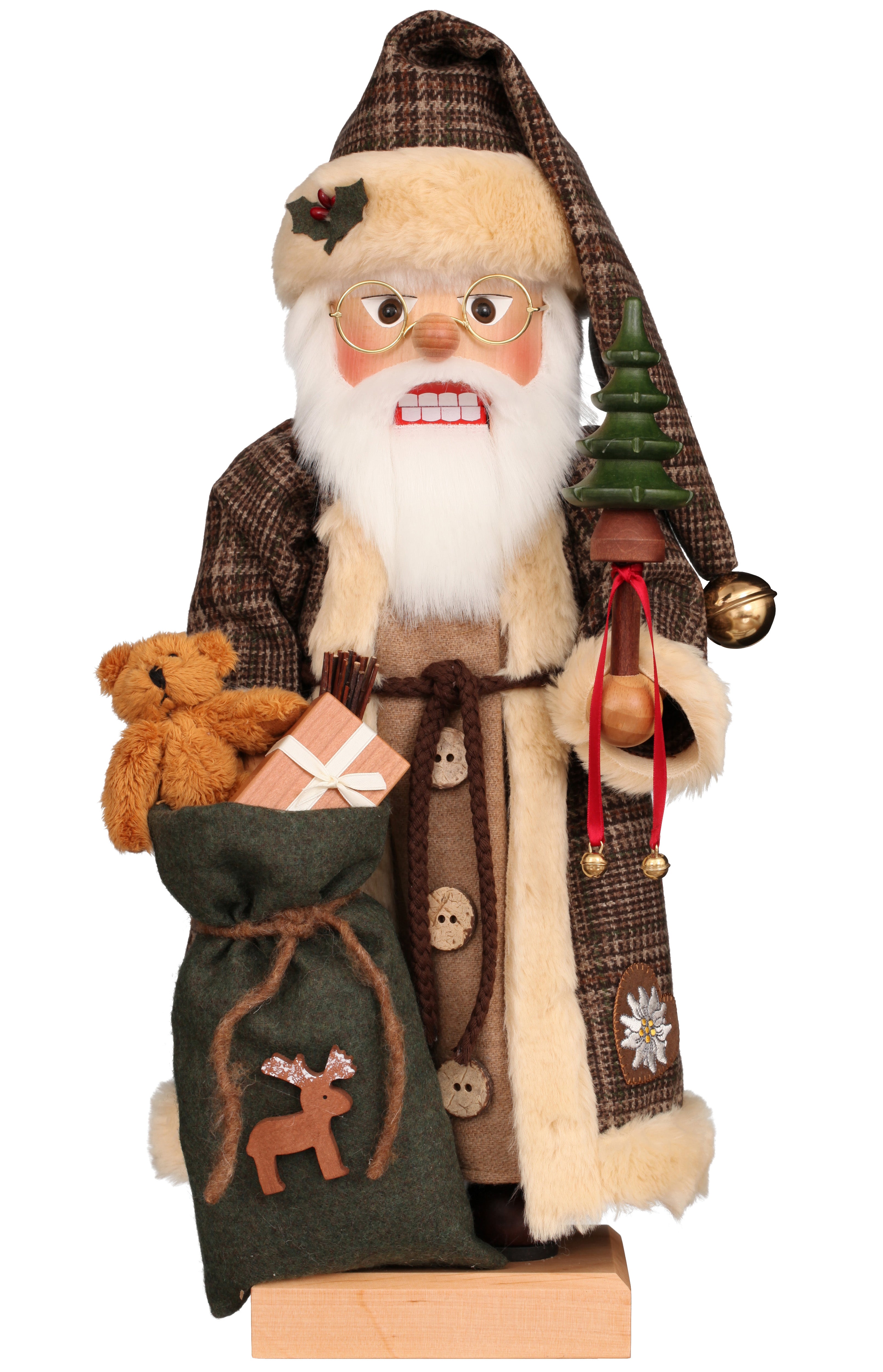 Nutcracker-Santa in Brown Flannel Coat | MyDirndl.Com™